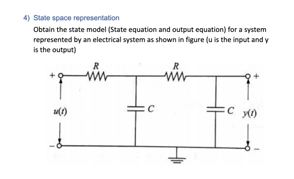 Solved State space representation Obtain the state model | Chegg.com