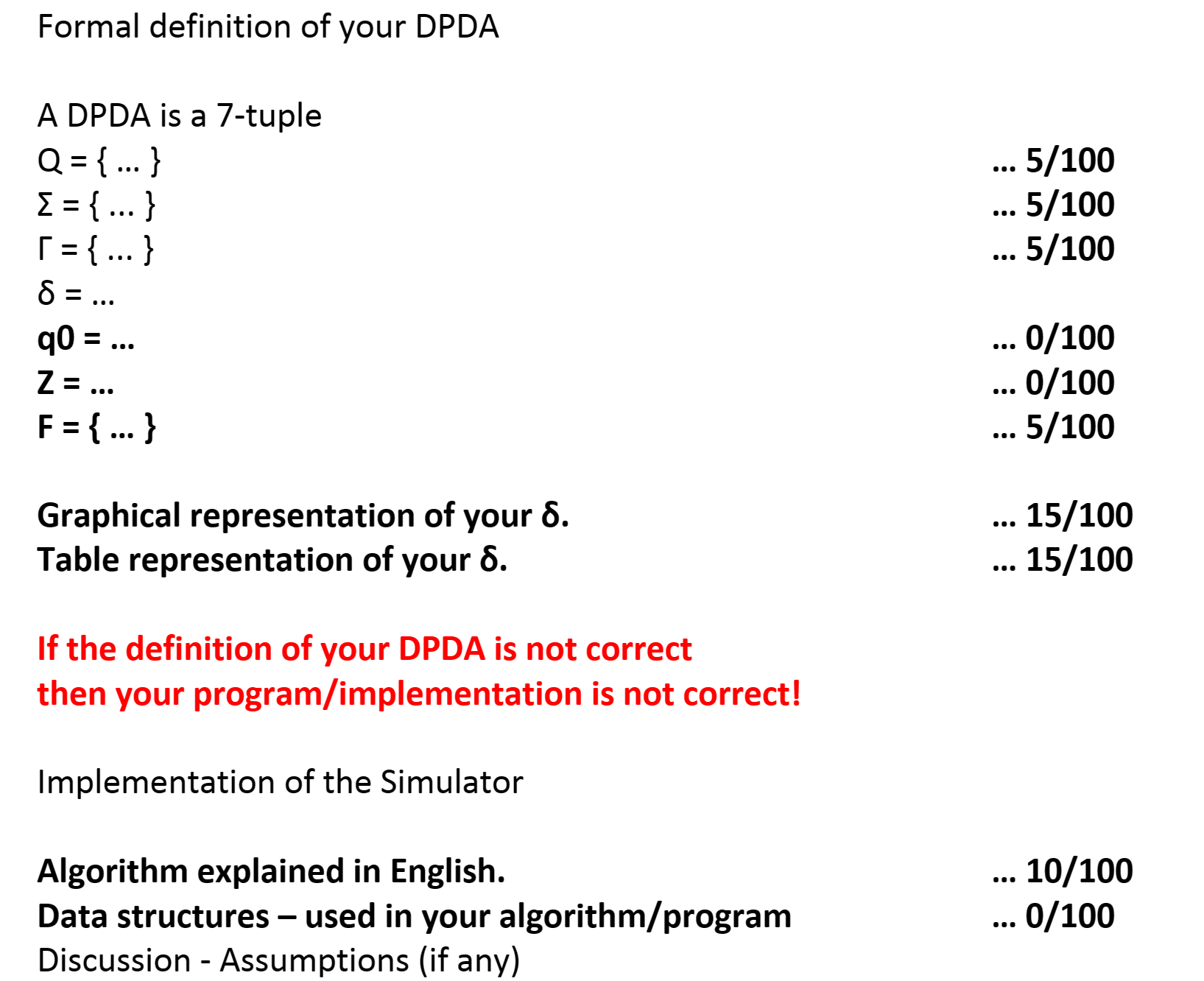 C={ambn∣0≤n≤m}.Definition of your DPDA: | Chegg.com