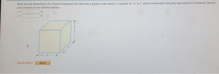 Solved what are the dimensions of a closed rectangular box | Chegg.com