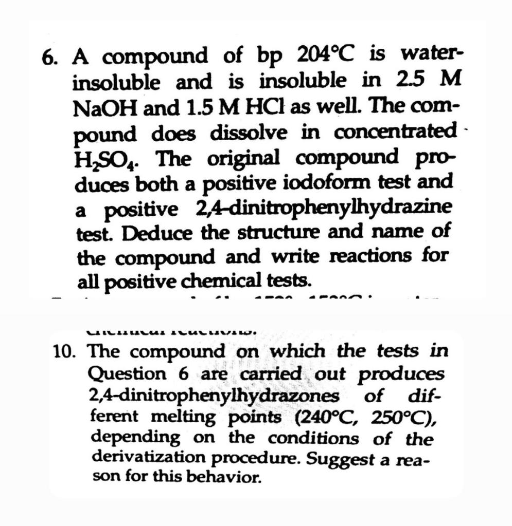 Solved Also In number 6, what is the identity of the | Chegg.com