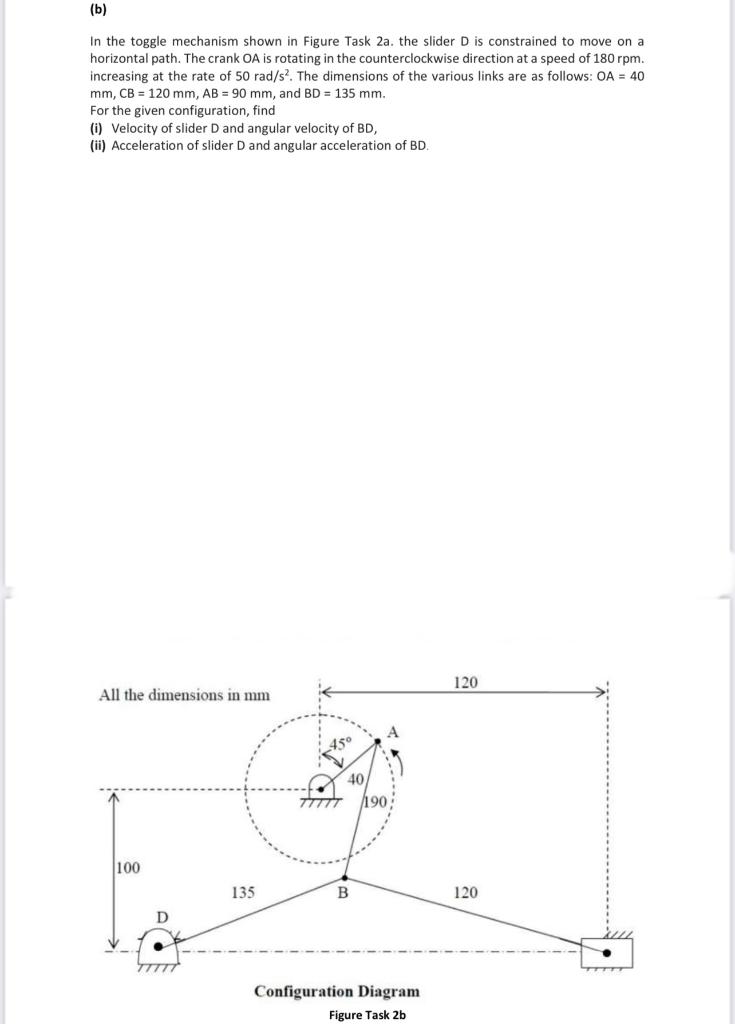 In the toggle mechanism shown in Figure Task 2a. the | Chegg.com