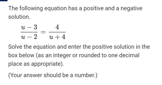 Solved The following equation has a positive and a negative | Chegg.com
