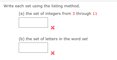 Solved Write each set using the listing method. (a) the | Chegg.com