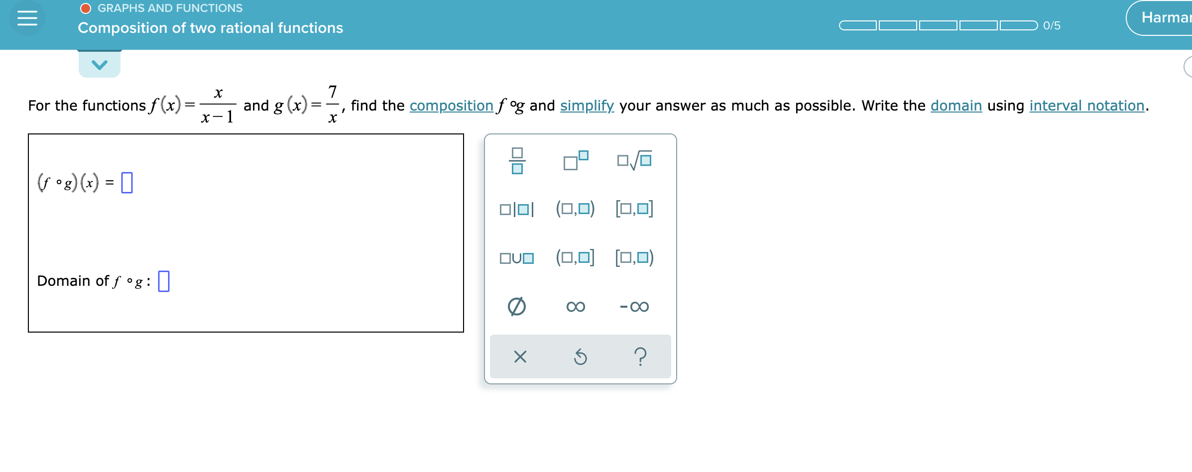 Solved = GRAPHS AND FUNCTIONS Composition of two rational | Chegg.com