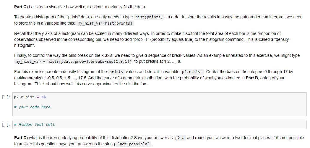 Solved Part C) ﻿Let's try to visualize how well our | Chegg.com