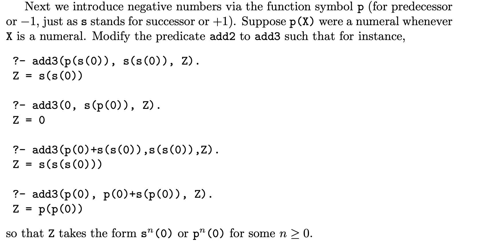 Solved Next we introduce negative numbers via the function | Chegg.com