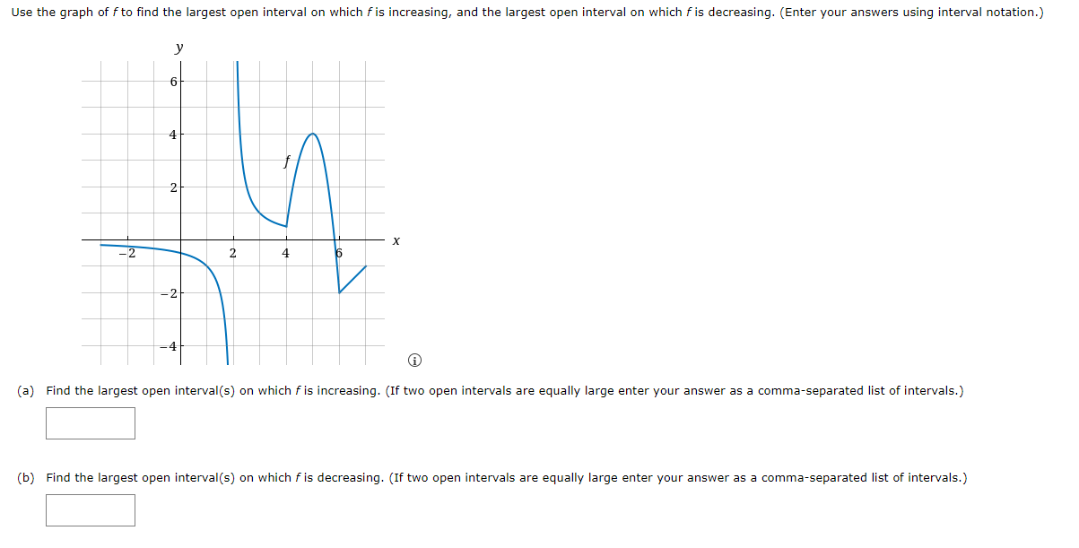 Solved (a) Find the largest open interval(s) on which f is | Chegg.com