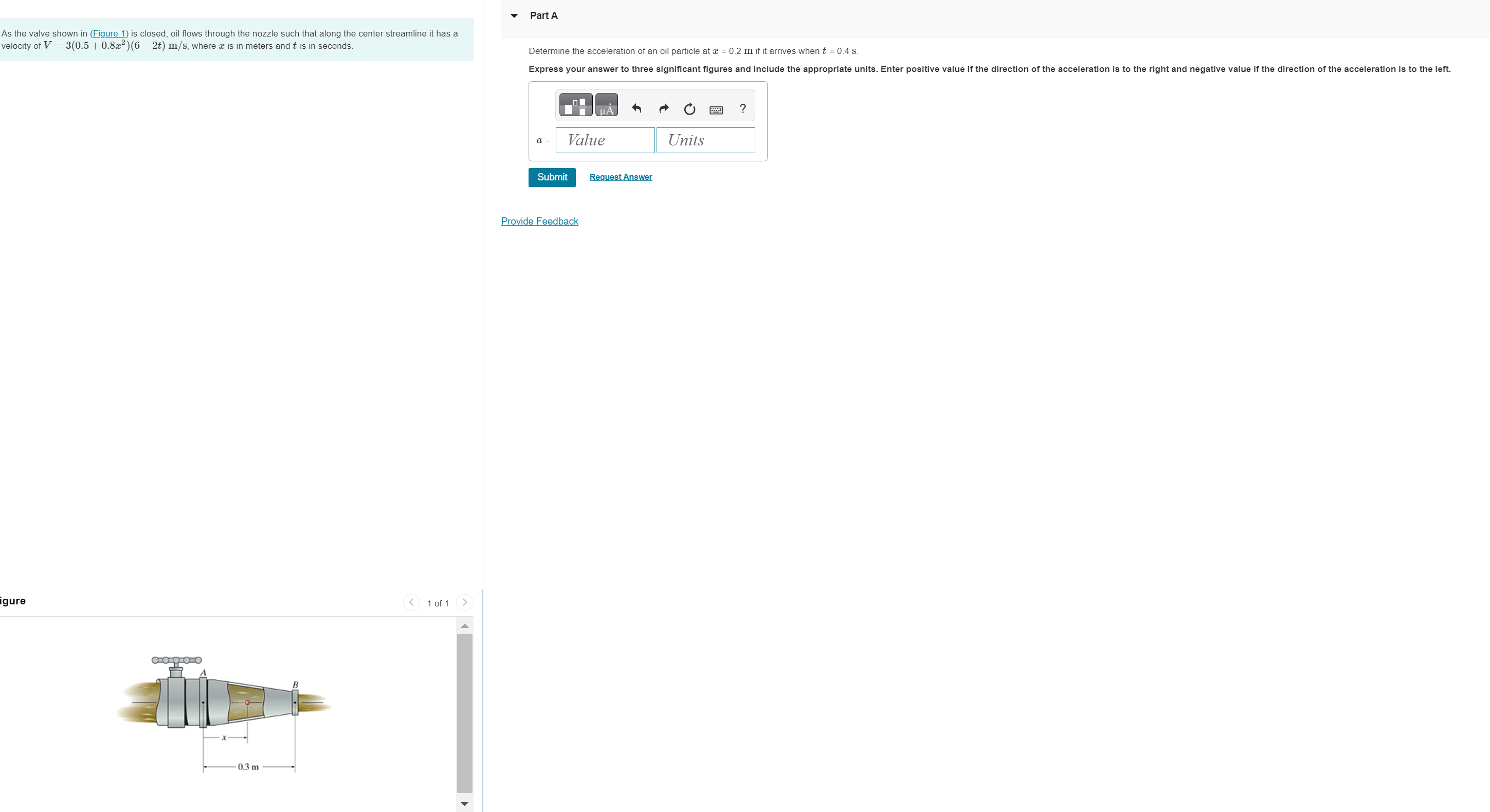 Solved As the valve shown in (Figure 1) is closed, oil flows | Chegg.com