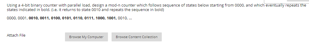 Solved Using a 4-bit binary counter with parallel load, | Chegg.com