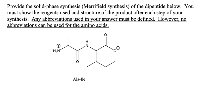 Solved Provide the solid-phase synthesis (Merrifield | Chegg.com