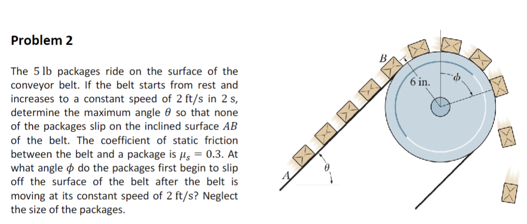 Solved Problem 2The 5lb ﻿packages ride on the surface of | Chegg.com
