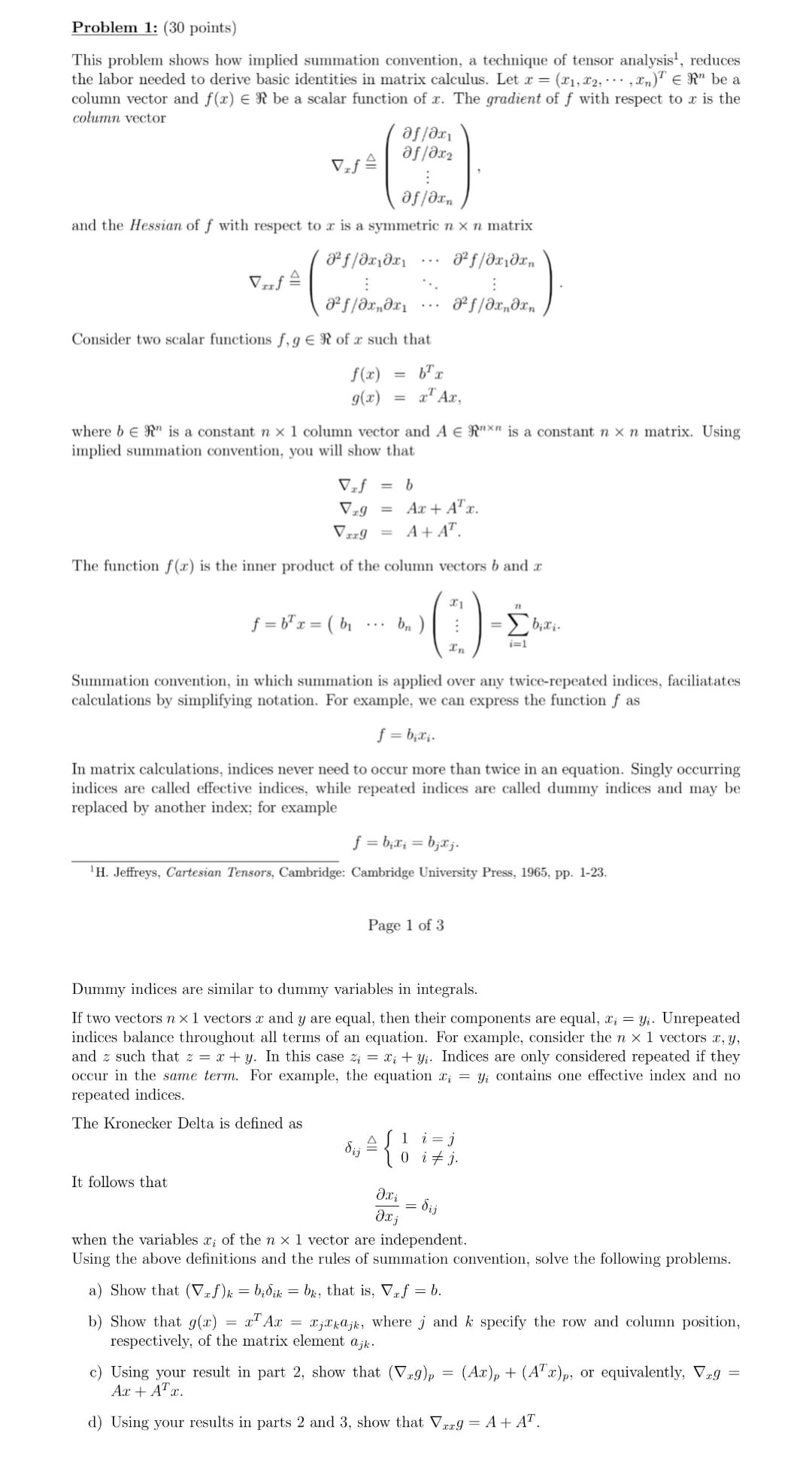 This Problem Shows How Implied Summation Convention