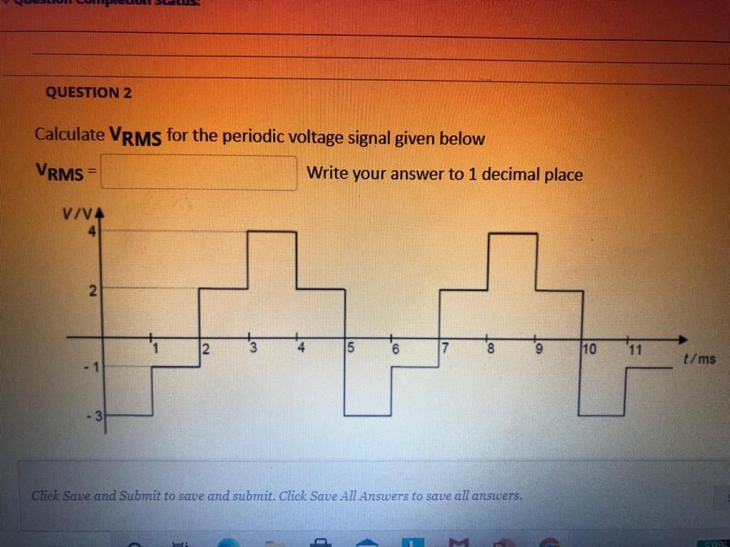 Solved QUESTION 2 Calculate VRMs for the periodic voltage | Chegg.com
