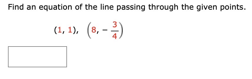 Solved Find an equation of the line passing through the | Chegg.com