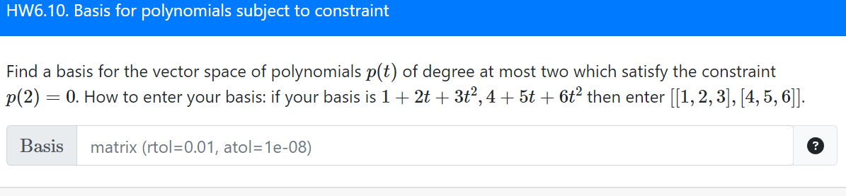 Solved Find A Basis For The Vector Space Of Polynomials 