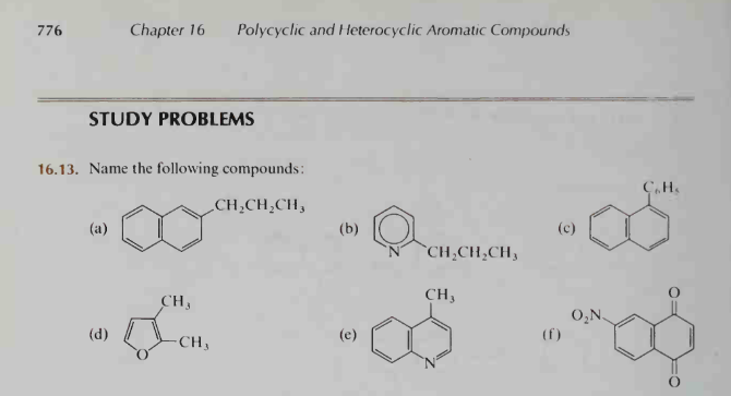 Solved 776 Chapter 16 Polycyclic and Heterocyclic Aromatic | Chegg.com