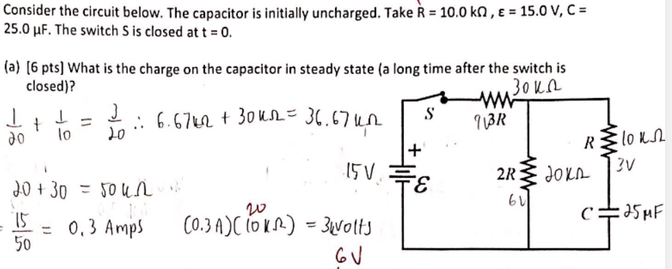 Solved Consider the circuit below. The capacitor is | Chegg.com