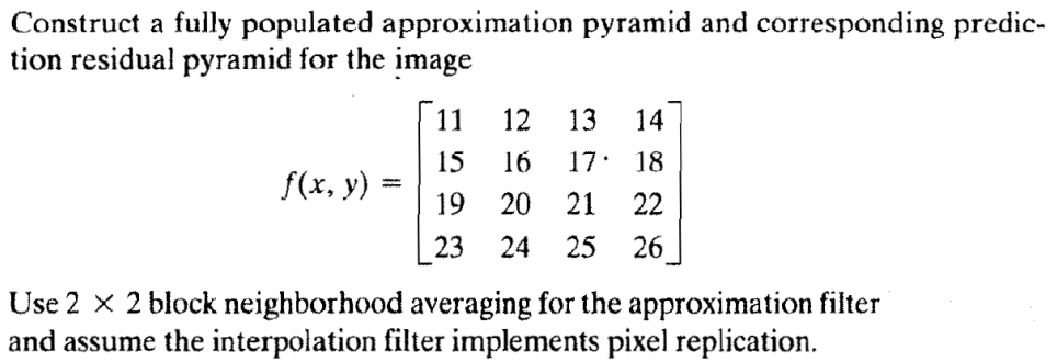 Solved Construct a fully populated approximation pyramid and | Chegg.com