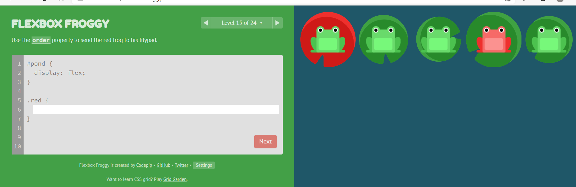 Solved Flexbox Froggy Level 15 Of 24 Use The Order