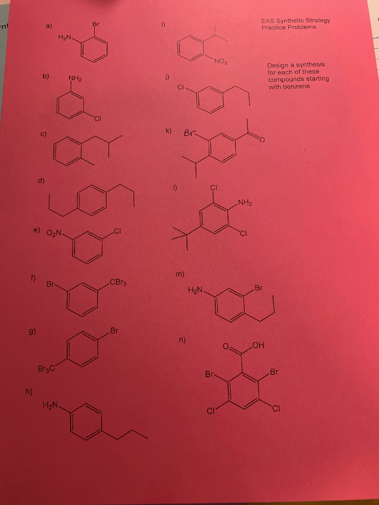 Solved Br a) EAS Synthetic Strategy Practice Problems H.N | Chegg.com