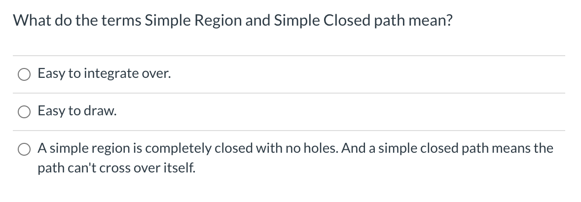 Solved What do the terms Simple Region and Simple Closed | Chegg.com