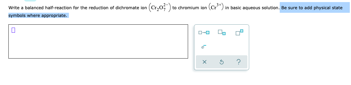 Solved Write a balanced half-reaction for the reduction of | Chegg.com