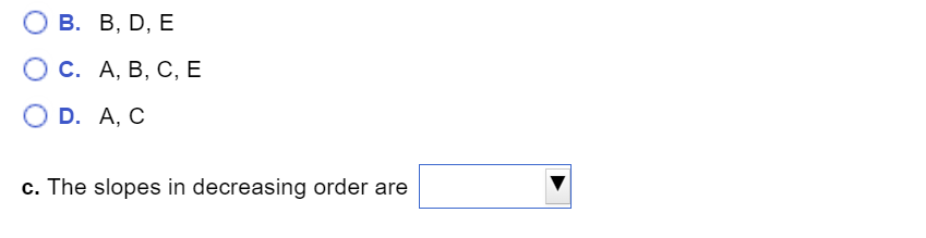 Solved Use the points A,B,C,D, and E in the graph to the | Chegg.com