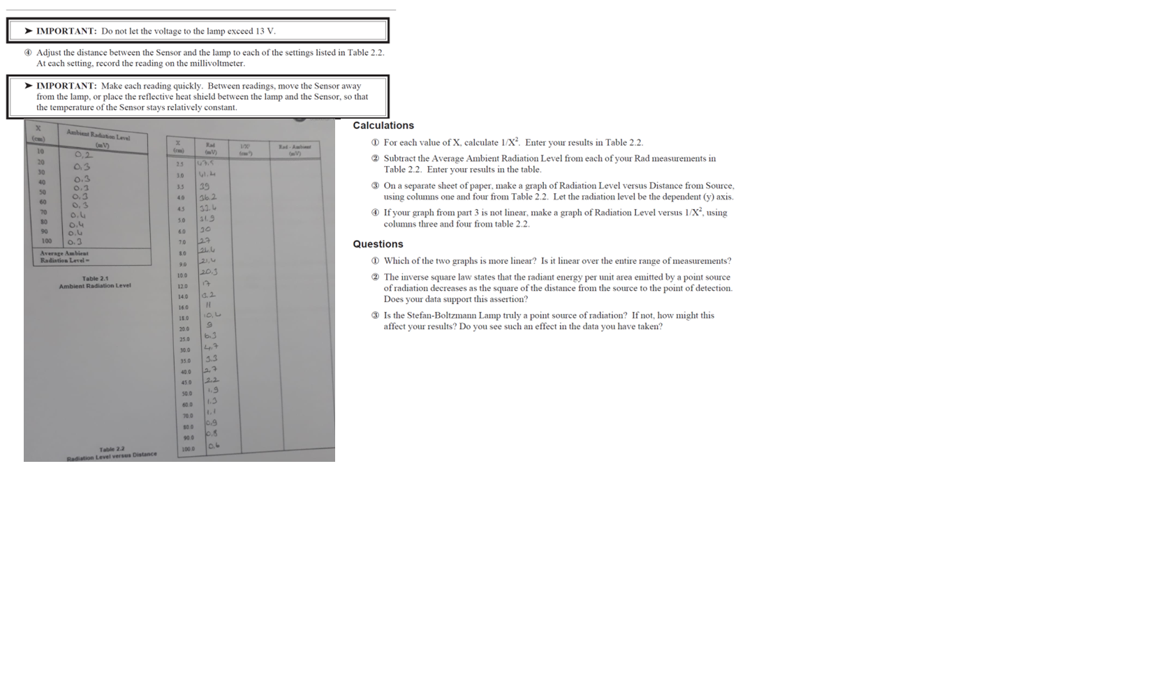 IMPORTANT: Do not let the voltage to the lamp exceed | Chegg.com