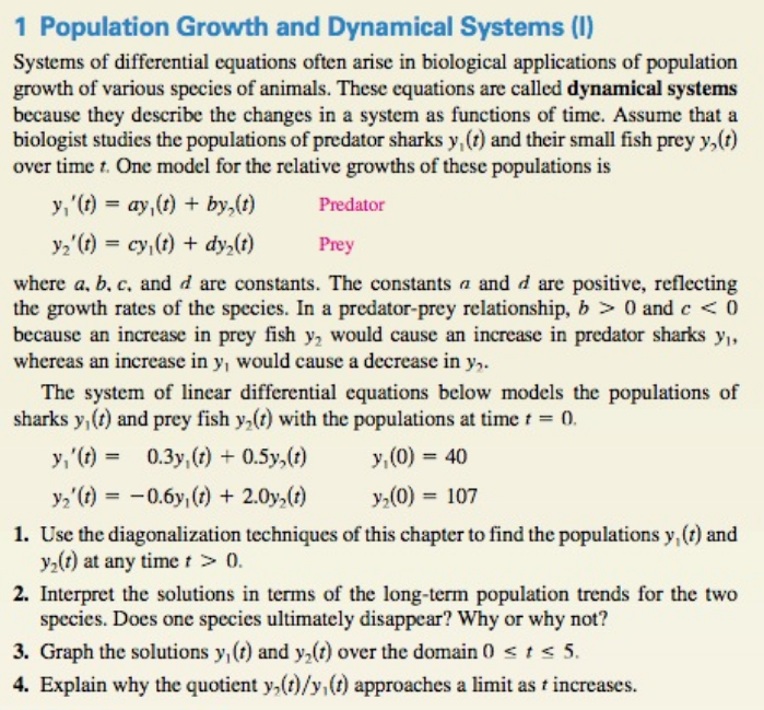 Solved 1 Population Growth and Dynamical Systems (1) Systems | Chegg.com