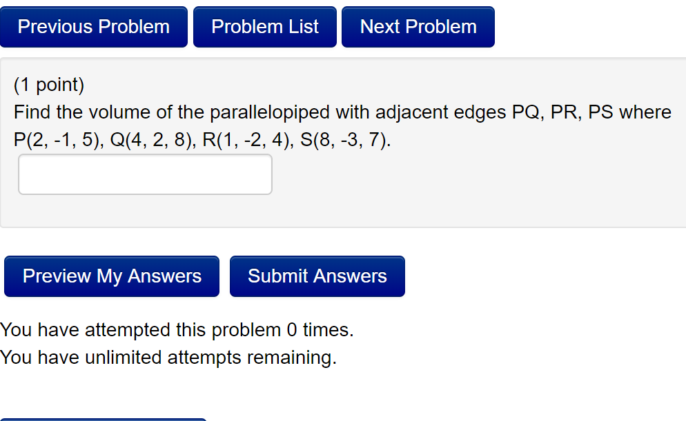 Solved Previous Problem Problem List Next Problem (1 point) | Chegg.com