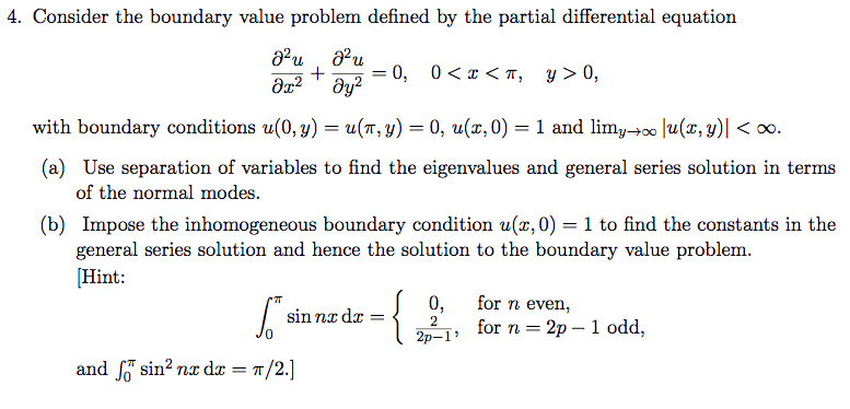 Solved 4. Consider the boundary value problem defined by the | Chegg.com