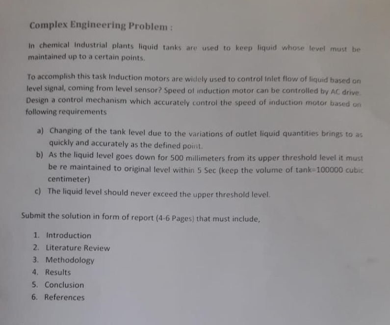 Solved Complex Engineering Problem: In chemical Industrial | Chegg.com