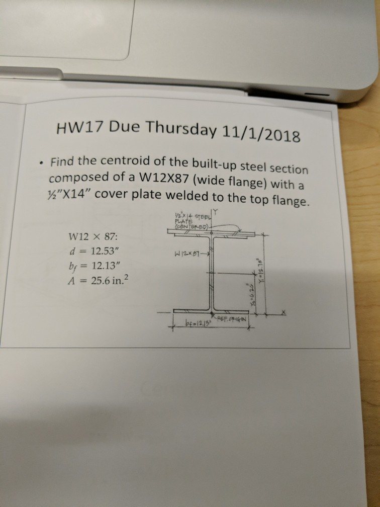 Solved HW17 Due Thursday 11/1/2018 . Find the centroid of | Chegg.com