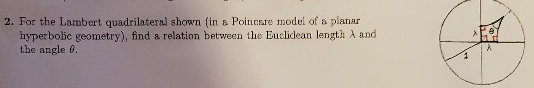 2. For the Lambert quadrilateral shown (in a Poincare | Chegg.com