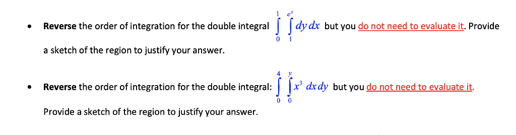Solved Reverse the order of integration for the double | Chegg.com