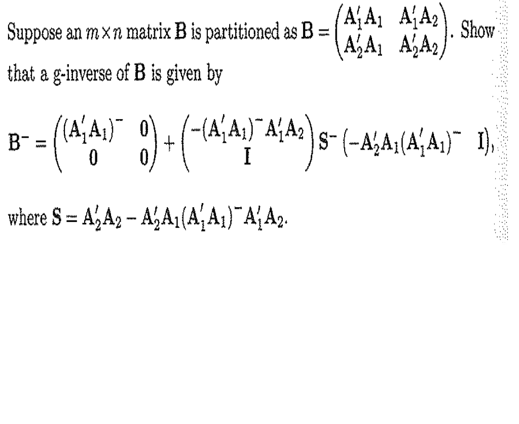 Suppose an mxn matrix B is partitioned asB- that a | Chegg.com