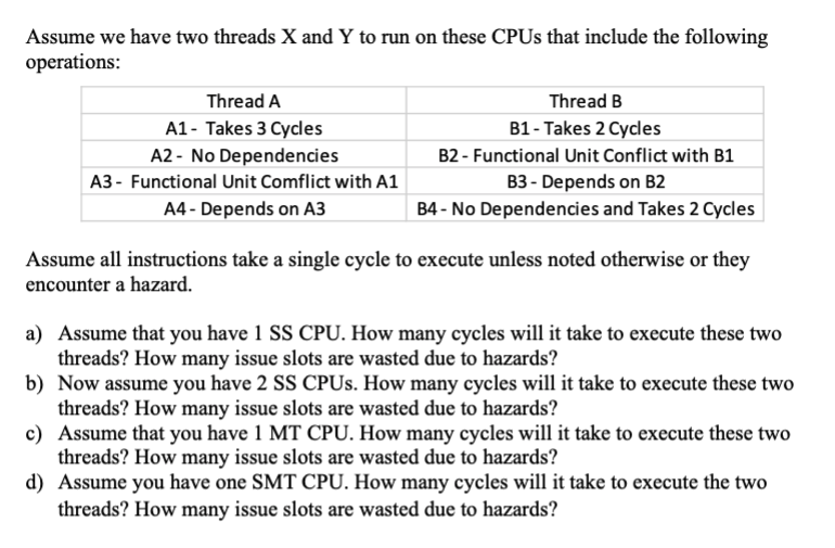 Solved (30 ﻿points) [Comparing Multi-processors]Consider the | Chegg.com