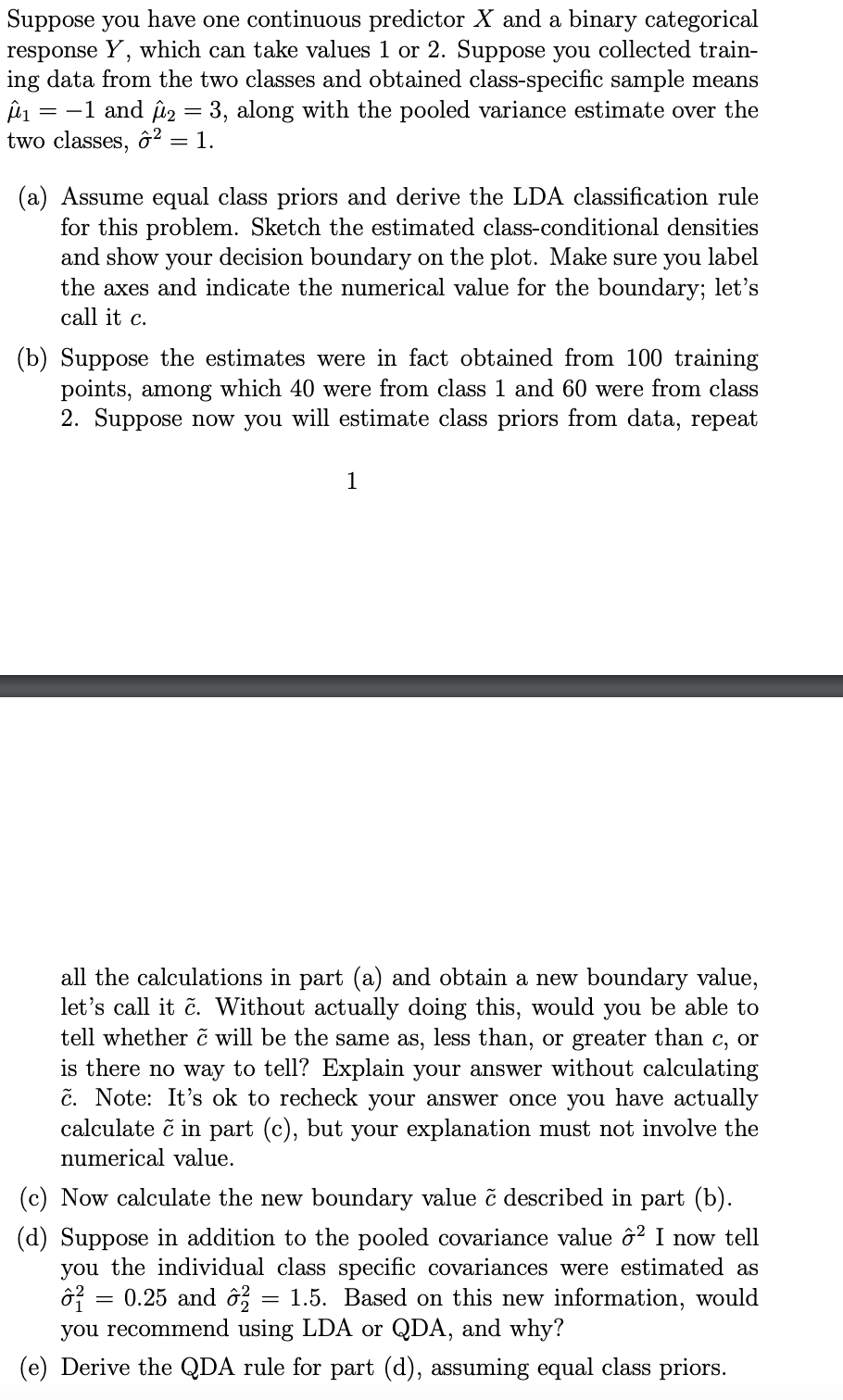 Suppose you have one continuous predictor X and a | Chegg.com