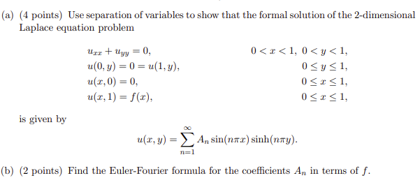 Solved (a) (4 points) Use separation of variables to show | Chegg.com