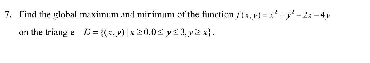 Solved Find The Global Maximum And Minimum Of The Function 2346