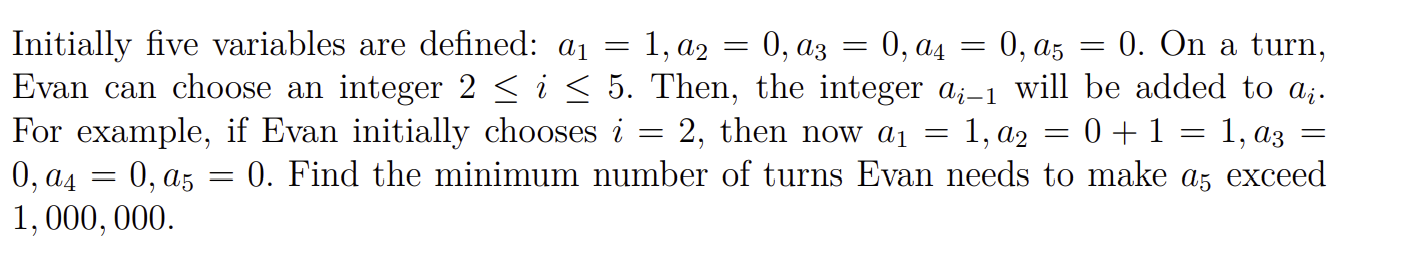 Solved Initially five variables are defined: | Chegg.com