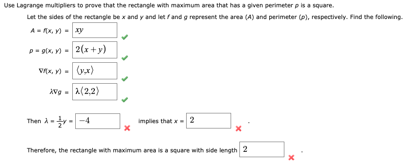 Solved Use Lagrange multipliers to prove that the rectangle | Chegg.com