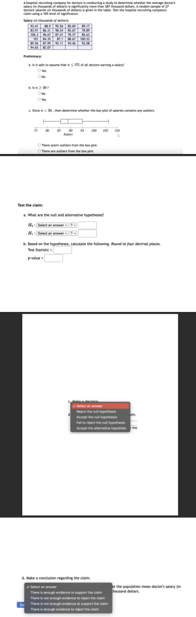 A hospital recrulting company for doctors is | Chegg.com