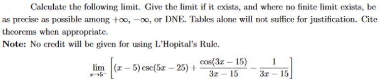 Solved Calculate the following limit. Give the limit if it | Chegg.com