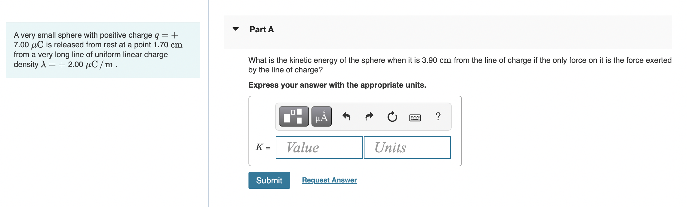 Solved A very small sphere with positive charge q=+ Part A | Chegg.com