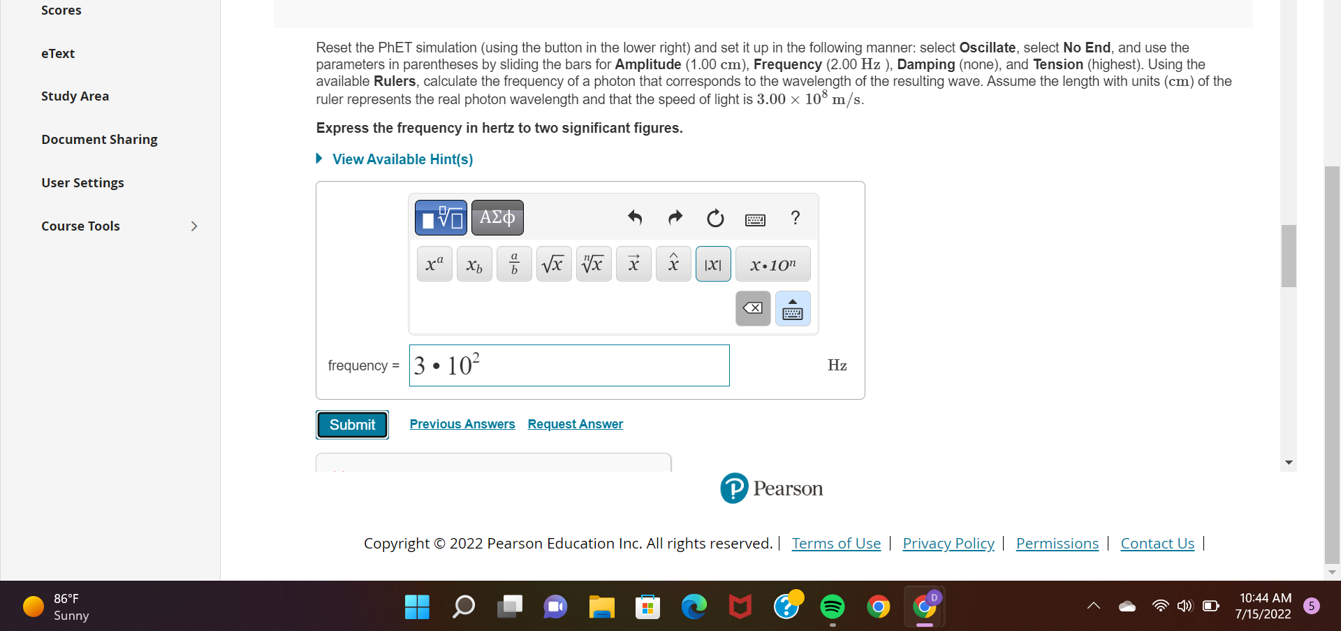 Solved Reset the PhET simulation (using the button in the | Chegg.com