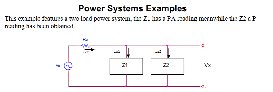 This example features a two load power system, the | Chegg.com