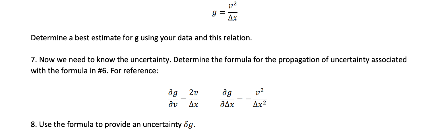 Solved How do I write the formula for 7 to solve 8. v= | Chegg.com