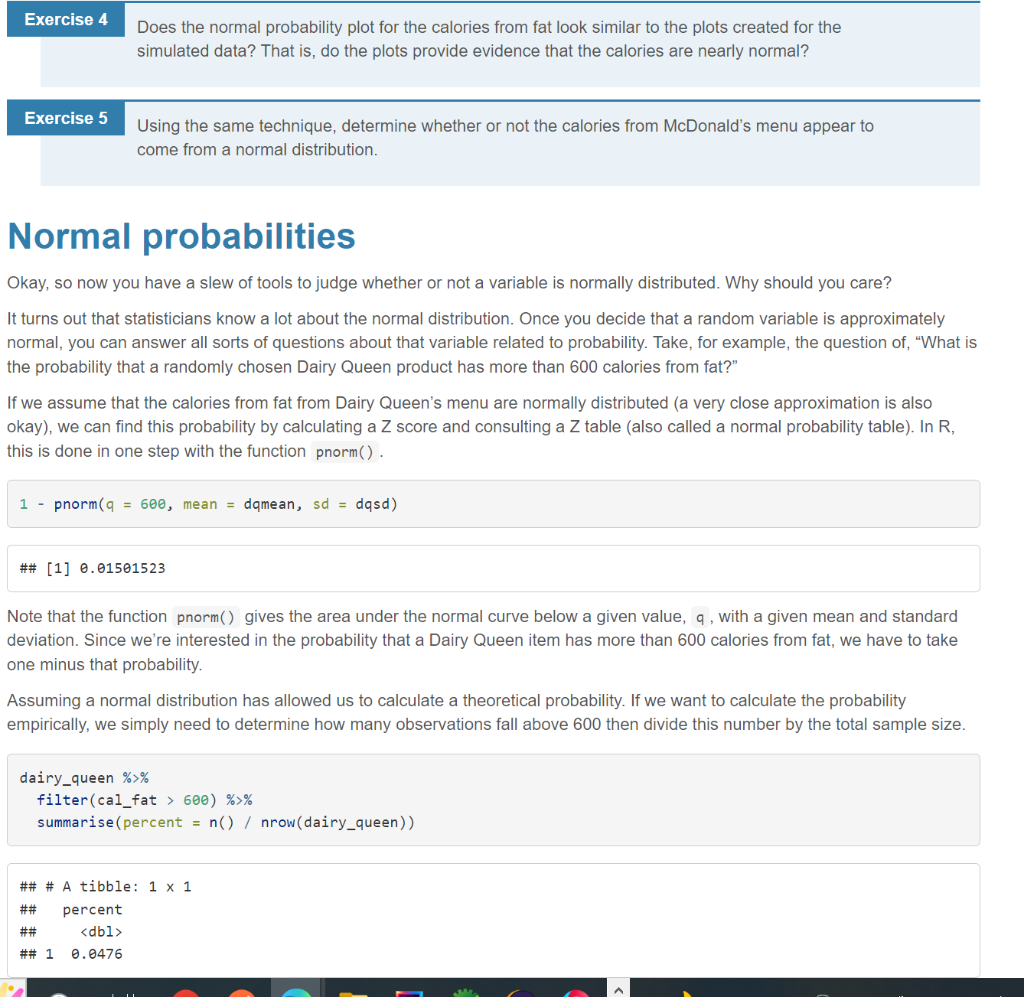 Solved Does the normal probability plot for the calories | Chegg.com
