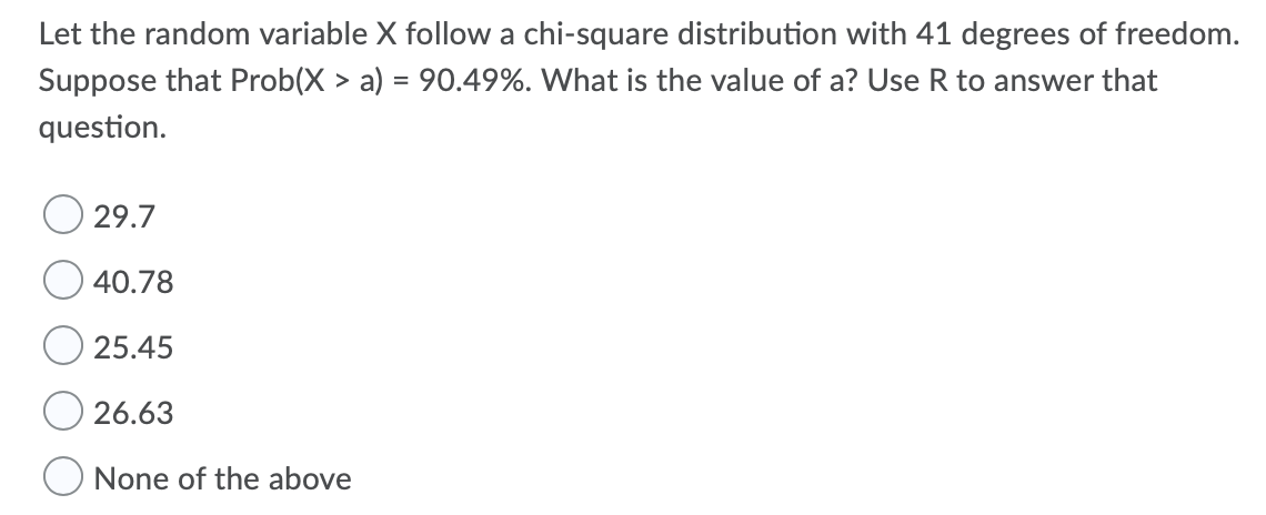Solved Let the random variable X follow a chi-square | Chegg.com